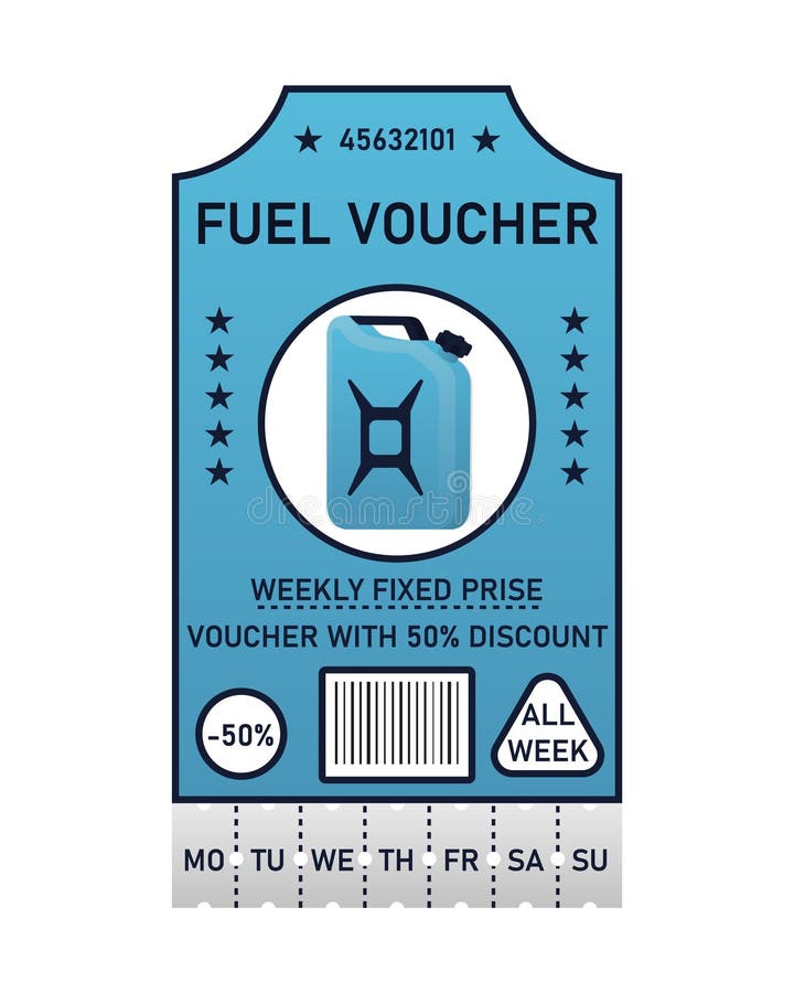 Paper voucher for fuel. stock vector. Illustration of logo - 243793474