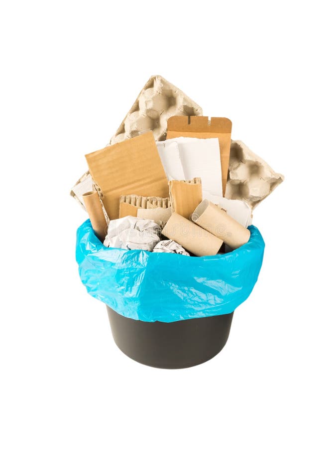 Paper Waste in the Black Bucket Stock Image - Image of bins, pile: 97824119
