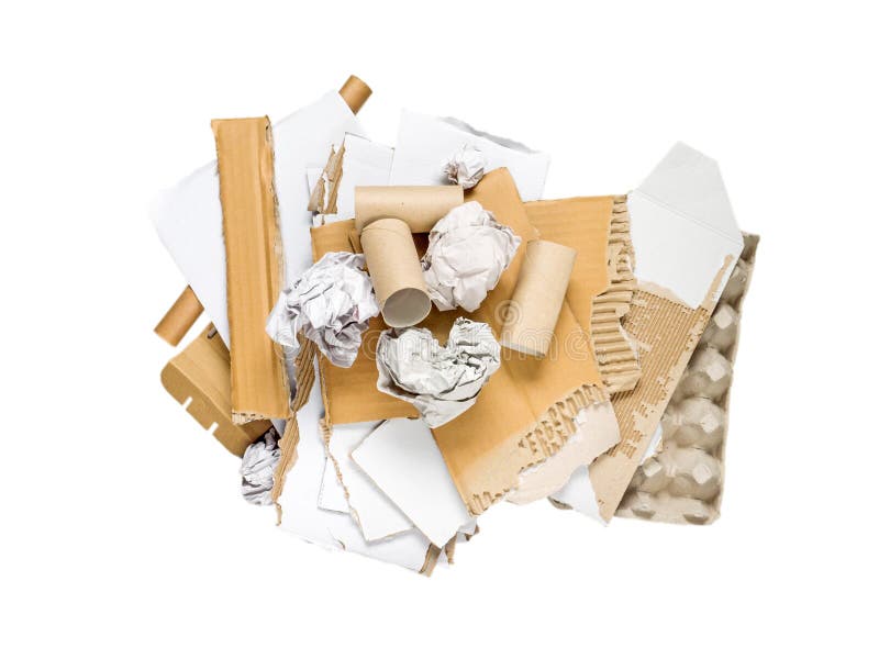 Paper Waste Isolated on White Stock Image - Image of heap, trash: 97824135