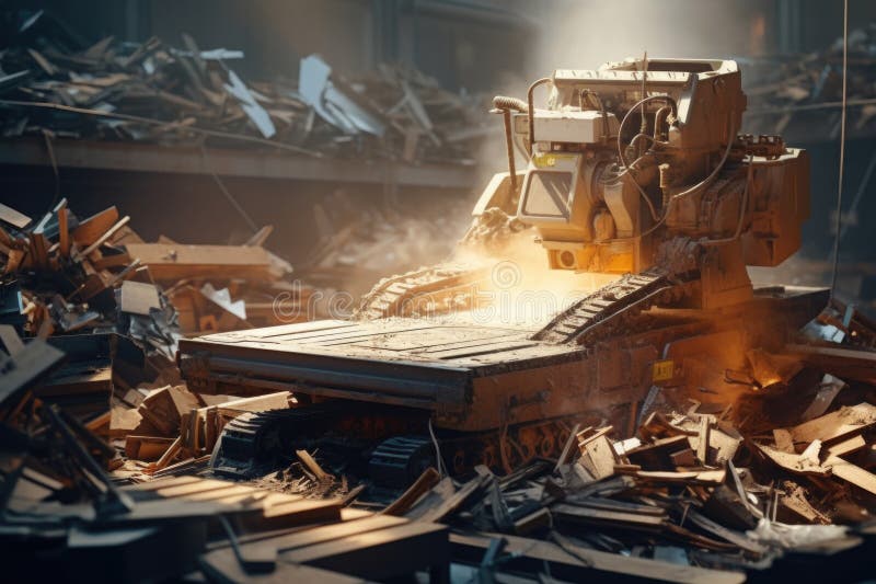 A Paper and Waste Paper Recycling Loader Loading Old Paper for Reuse ...