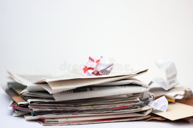 Paper Waste on White Background Stock Photo - Image of pieces, office ...