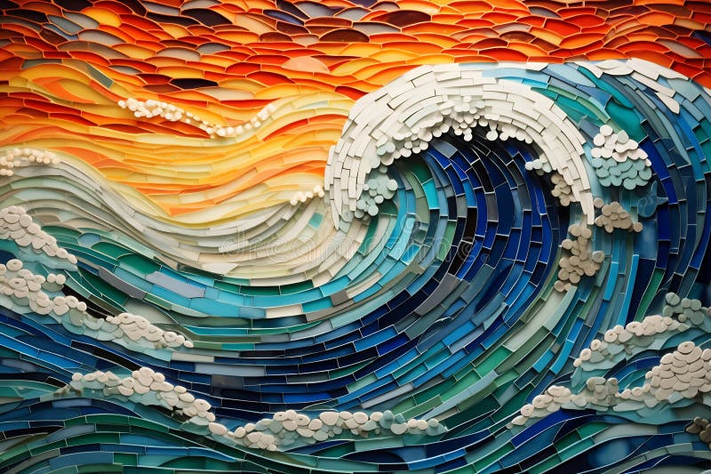 Paper wave artwork stock photo. Image of artistic, mosaic - 313898028