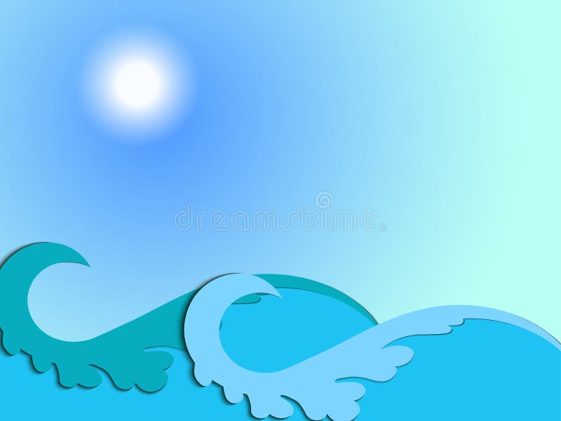 Paper Wave. Seascape. Blue Waves Stock Vector - Illustration of pattern ...