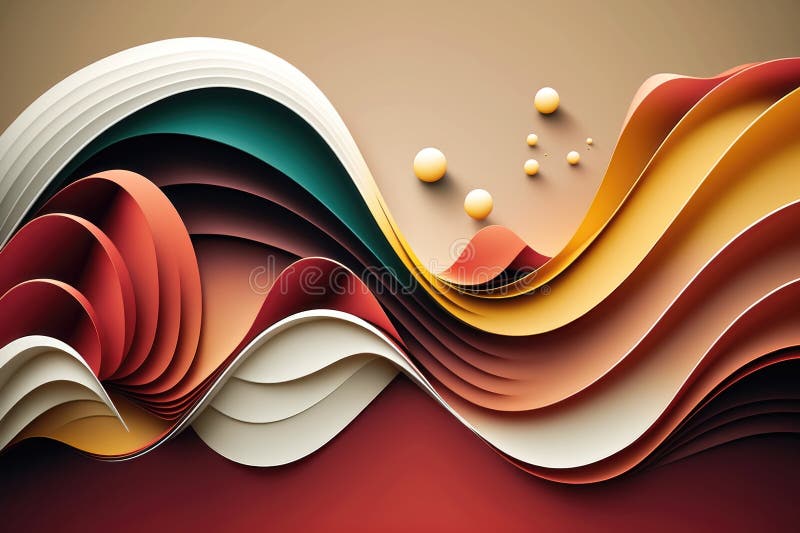 Paper Waves Abstract Banner Design. AI Generation Stock Illustration ...