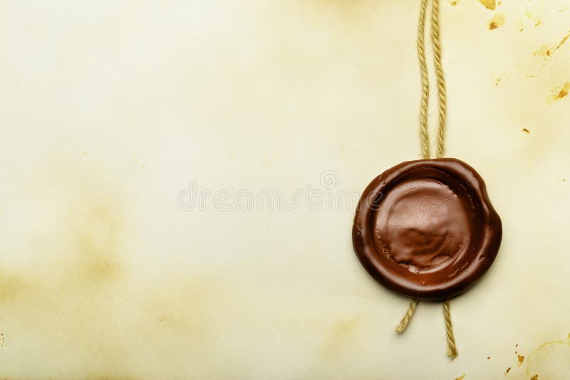 Paper with wax seal stock image. Image of deed, brown - 13288907