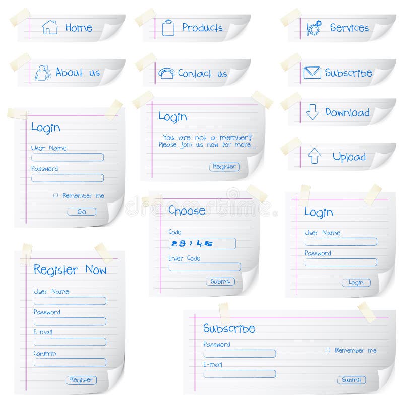 Paper Web Template stock vector. Illustration of interface - 20569473