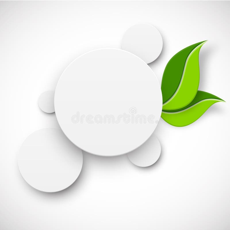 Paper White Circle with Leaves Stock Vector - Illustration of green ...