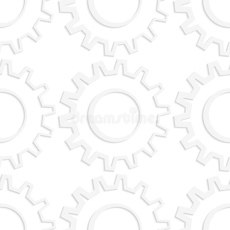 Paper White Gears with Thick Side Stock Vector - Illustration of layer ...