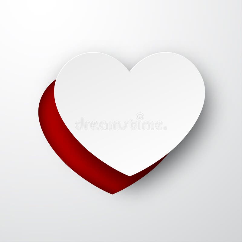 Paper white heart. stock vector. Illustration of heart - 49501925