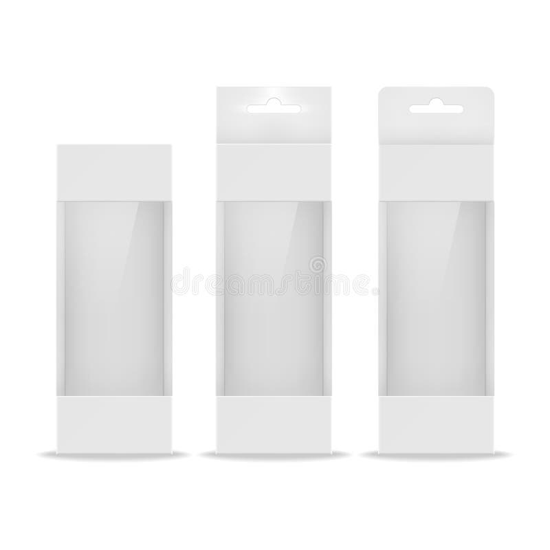 Paper White Packaging Box with Transparent Window and Hanging Hole ...