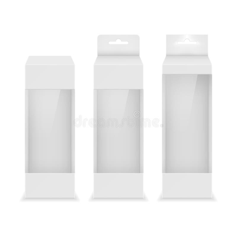 Paper White Packaging Box with Transparent Window and Hanging Hole ...