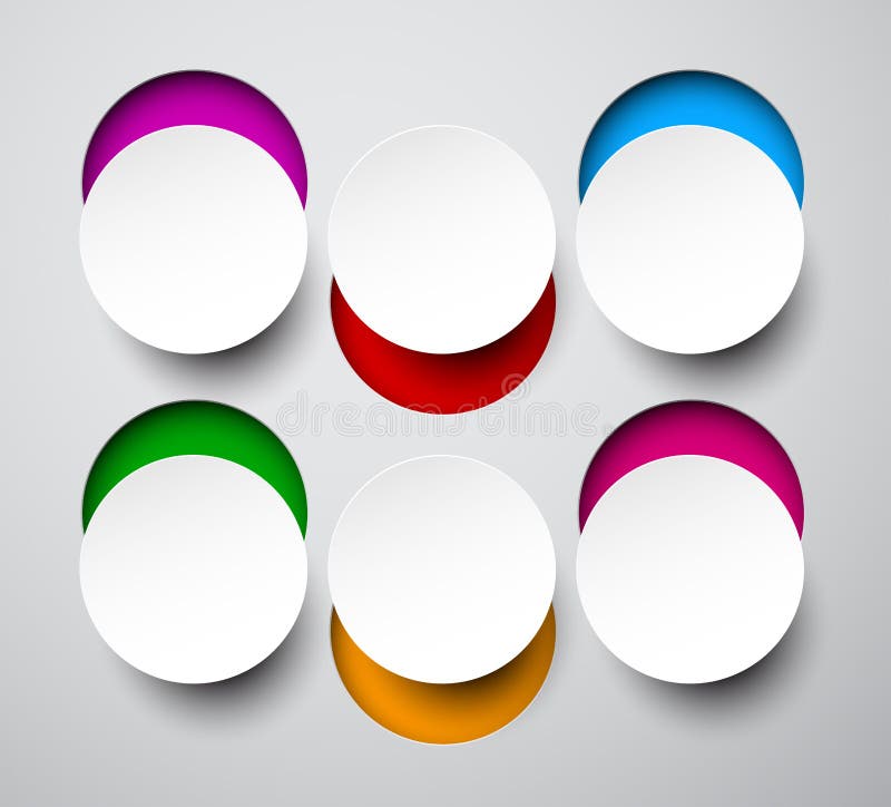 Paper white rounded notes stock vector. Illustration of geometric ...