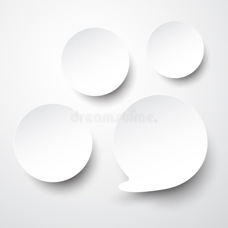Paper White Round Speech Bubbles Stock Vector - Illustration of sticky ...