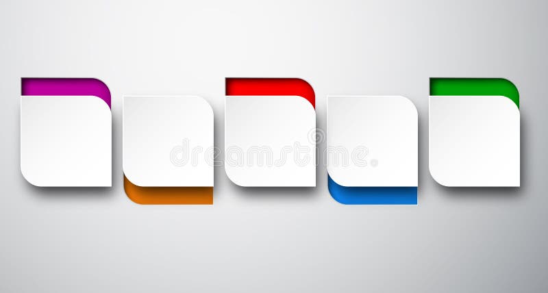 Paper white rounded notes stock vector. Illustration of page - 56902201