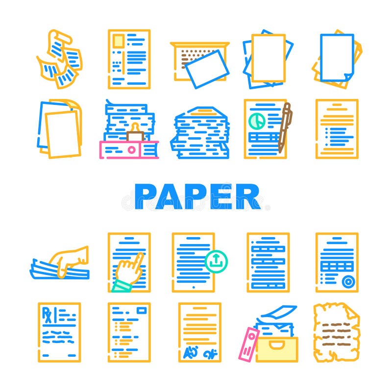 Paper White Torn Empty Icons Set Vector Stock Vector - Illustration of ...