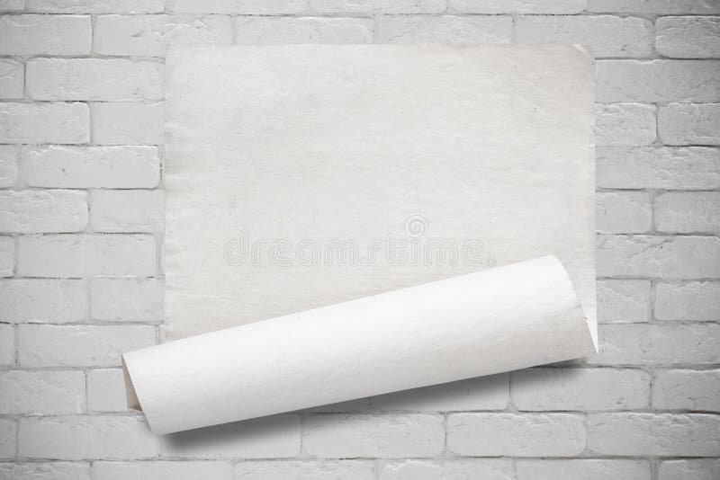 Paper on white wall stock image. Image of ragged, rusty - 239253259