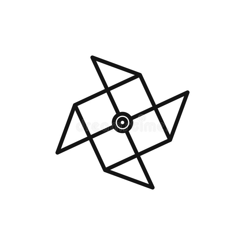 Paper Windmill Logo Sign Vector Outline Stock Vector - Illustration of ...