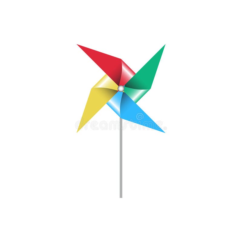 Paper Windmill Vector Illustration Isolated on White Bachground Stock ...