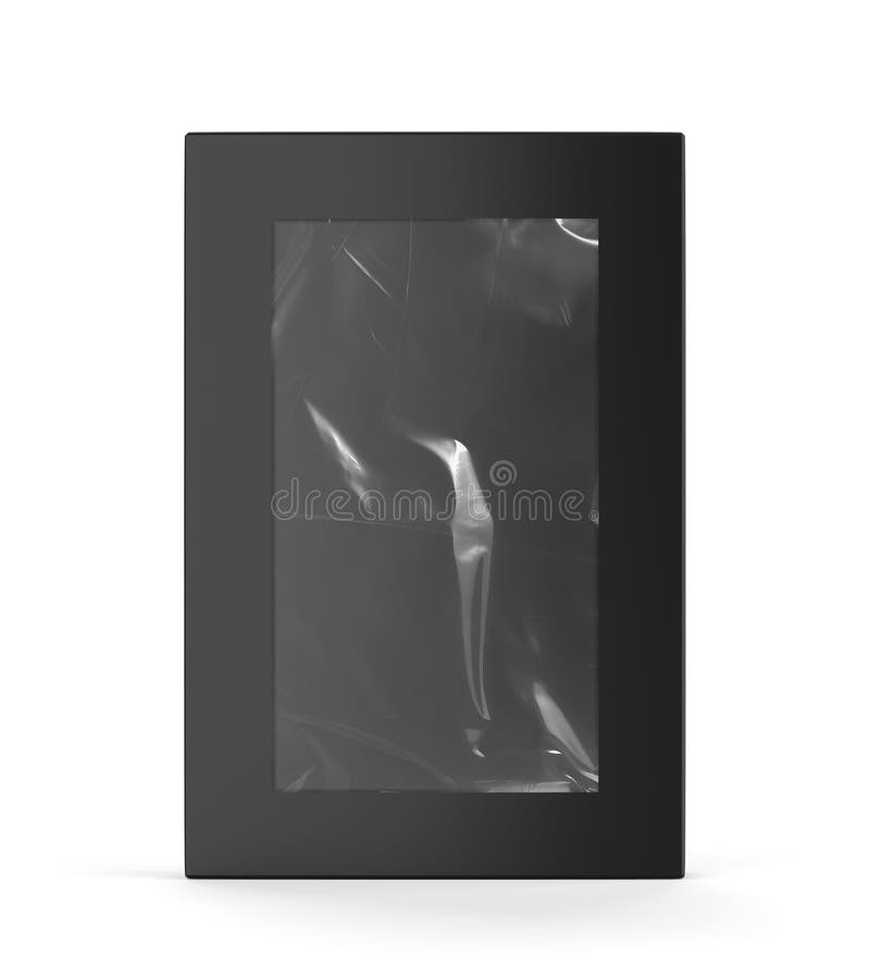 Paper Window Box Mockup Transparent Plastic Cellophane Stock Photos ...