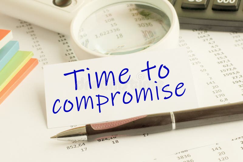 Paper with Word Time To Compromise on a Table, Concept Stock Photo ...