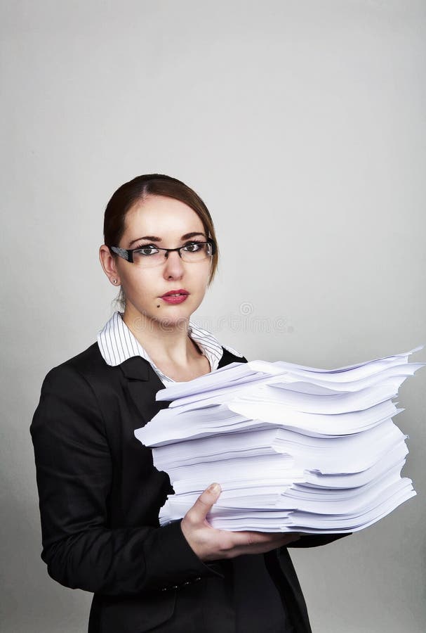 Paper work stock image. Image of businesswoman, woman - 20866185