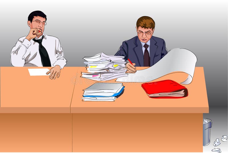 Paper work stock vector. Illustration of characters, manager - 8900510