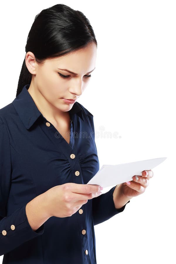 Paper work stock photo. Image of paper, concentrate, female - 63274228