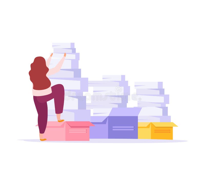 Paper Work Icon stock vector. Illustration of work, tired - 223912862