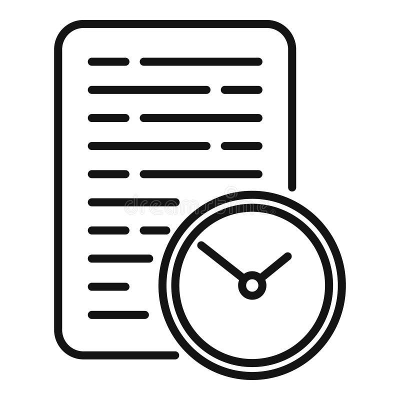 Paper Work Icon Outline Vector. Office Time Stock Vector - Illustration ...