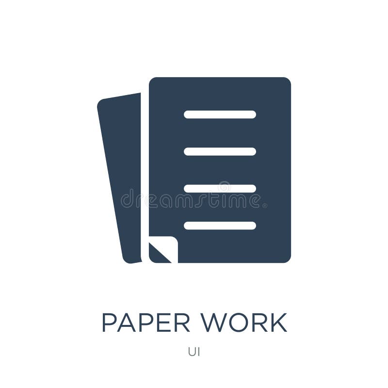 Paper Work Icon in Trendy Design Style. Paper Work Icon Isolated on ...