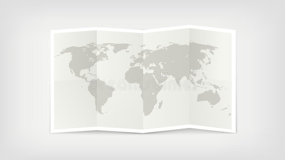 Paper World Map. Folded Map Stock Vector - Illustration of discovery ...