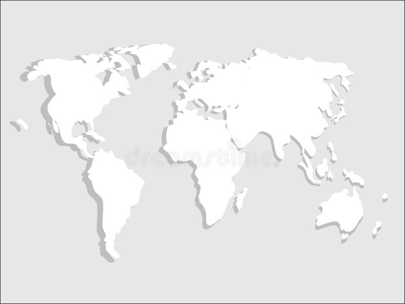 Simple Abstract World Map Black and White Stock Illustration ...