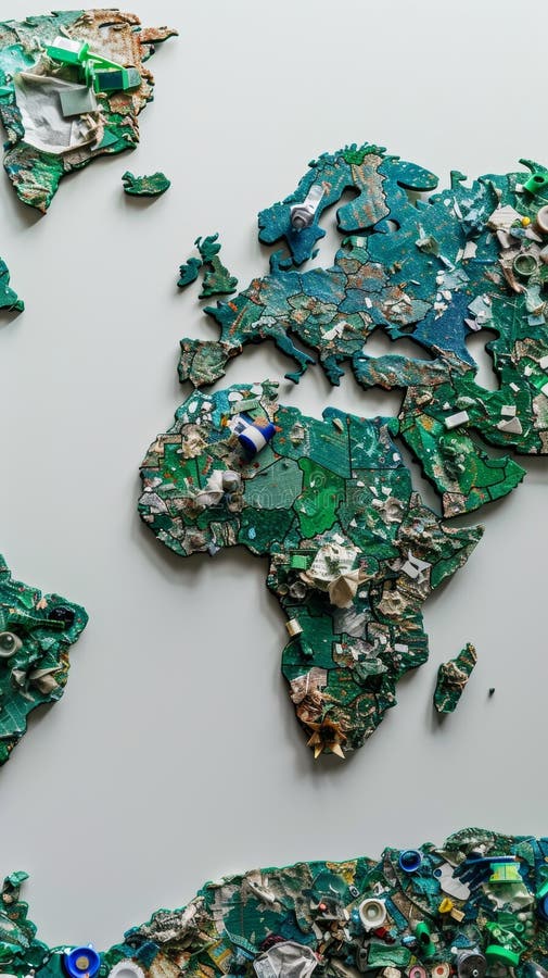 Paper World Map with Vibrant Colors on a Light Background, Representing ...