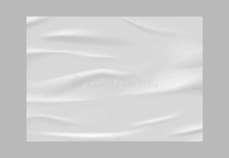 Paper Wrinkled Poster or Flyer, Glued Wrinkles Rectangle White Poster ...