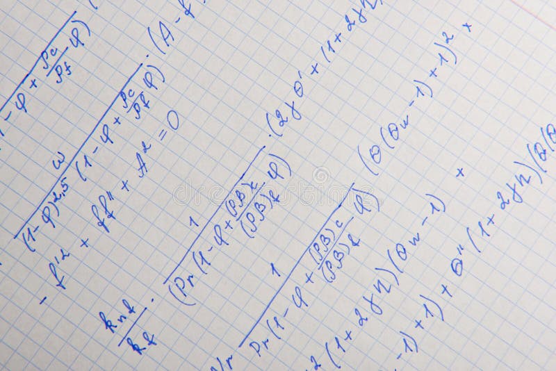 Paper with Written Mathematical Calculations As Background, Closeup ...