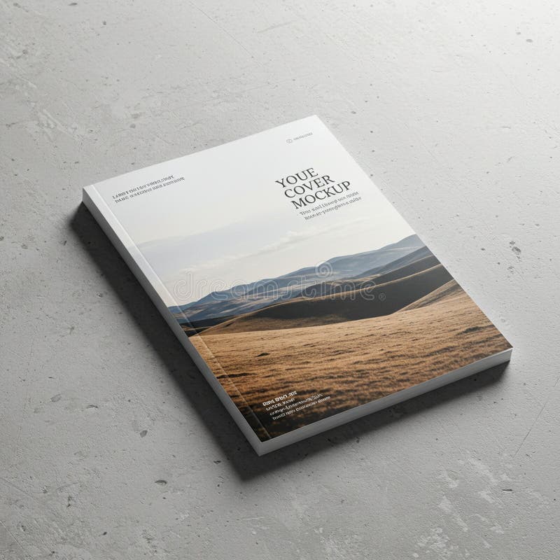 Paperback Book Mockup Lying on a Textured Concrete Surface. the Cover ...
