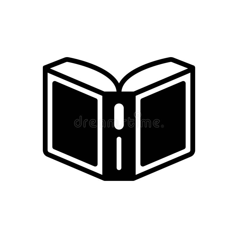 Black Solid Icon for Paperback, Pamphlet and Textbook Stock Vector ...