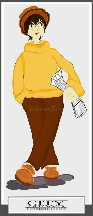 Paperboy vector illustratie. Illustration of dagboek - 23787480