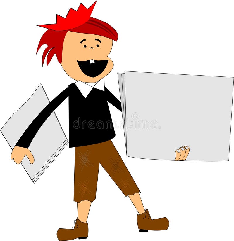 Paperboy stock vector. Illustration of concept, vintage - 25762778