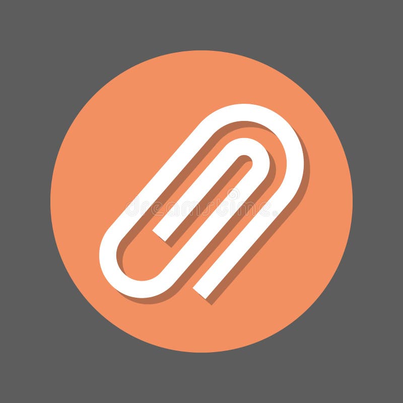 Paperclip, Flat Icon. Round Colorful Button, Circular Vector Sign with Shadow Effect Stock ...