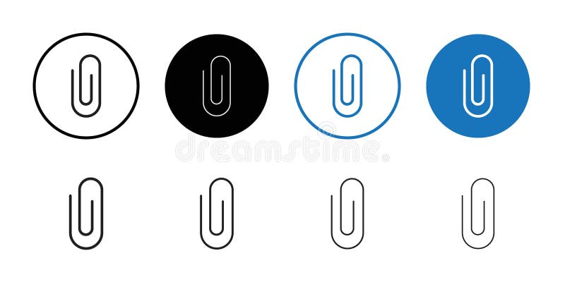Paperclip Icon Flat Fill Set Collection Stock Vector - Illustration of ...