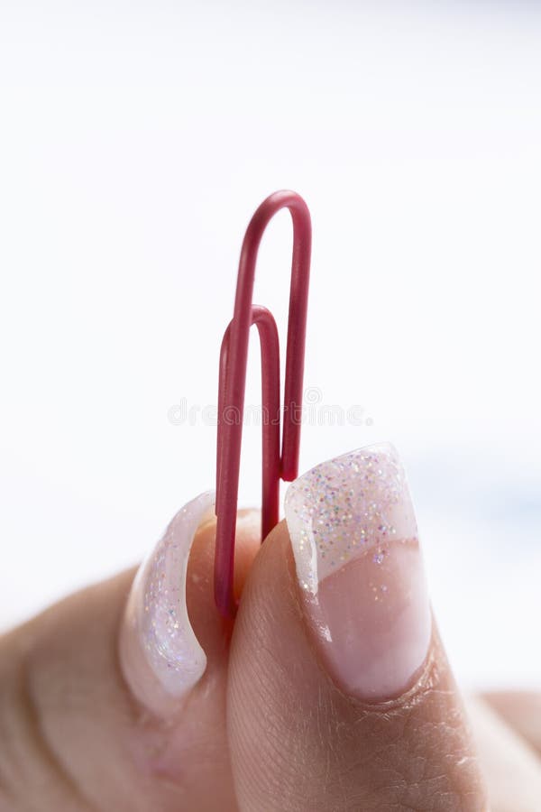 Red paperclip stock photo. Image of fastener, append, metal - 4692052
