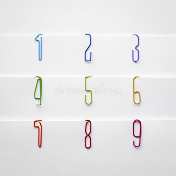 Paperclip numbers stock photo. Image of white, organization - 26347236