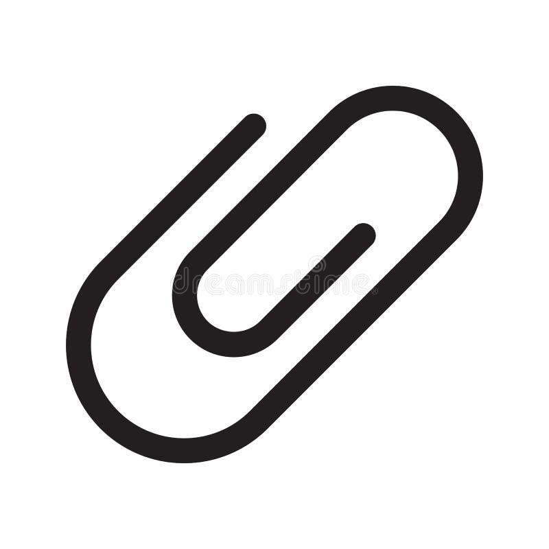 Paperclip Outline Icon Isolated on White Background Stock Vector ...