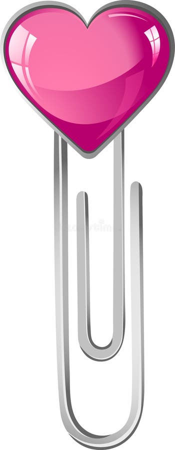 Paper Clip with Pink Heart Vector Stock Vector - Illustration of font ...