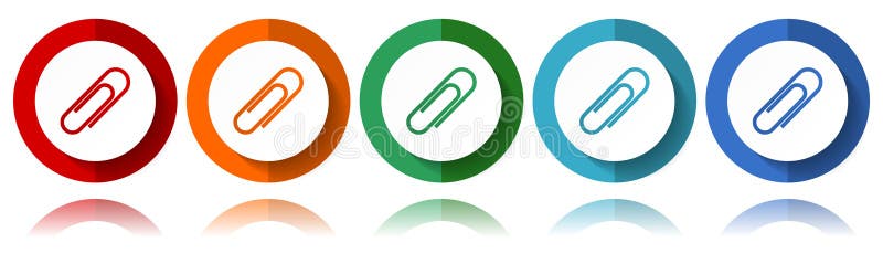 Paperclip Vector Icons, Flat Icon Set for Logo Design, Webdesign and ...