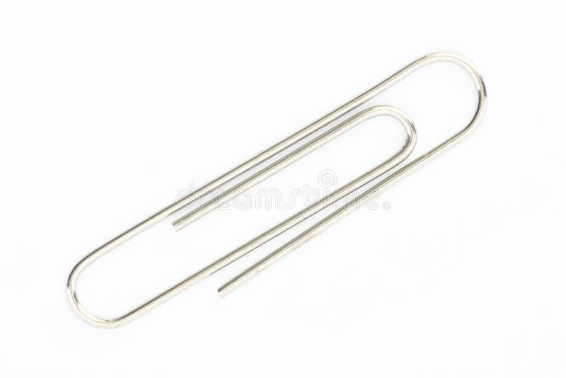 Metal Paperclip Isolated in White Studio Background Stock Photo - Image ...
