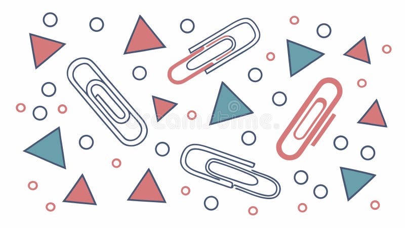 Paperclips Circles Triangles Seamless Pattern Office Supplies, Vector ...