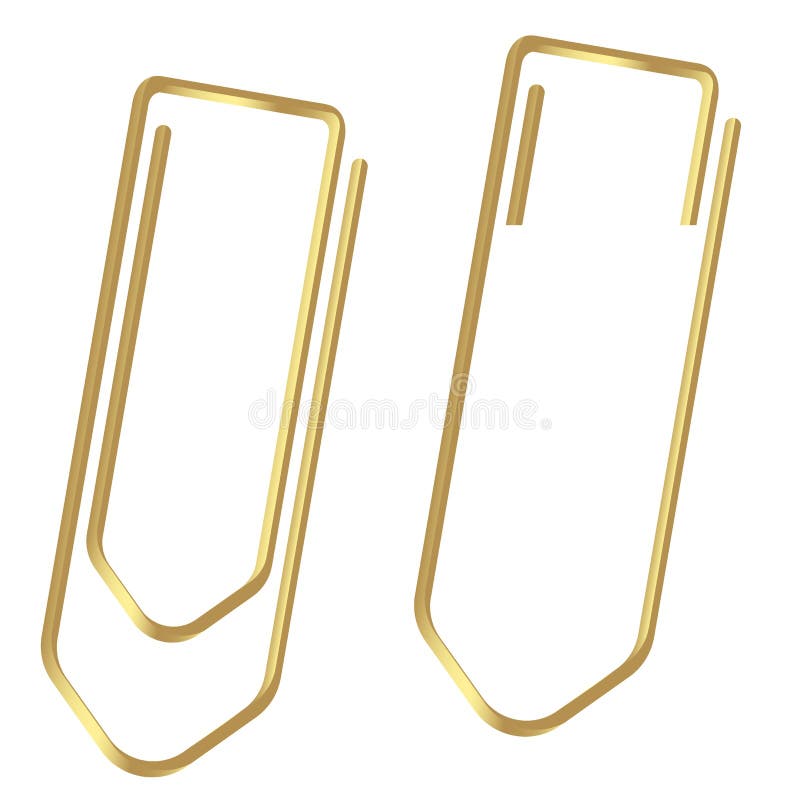 Paperclips clamped gold stock vector. Illustration of gold - 41552625