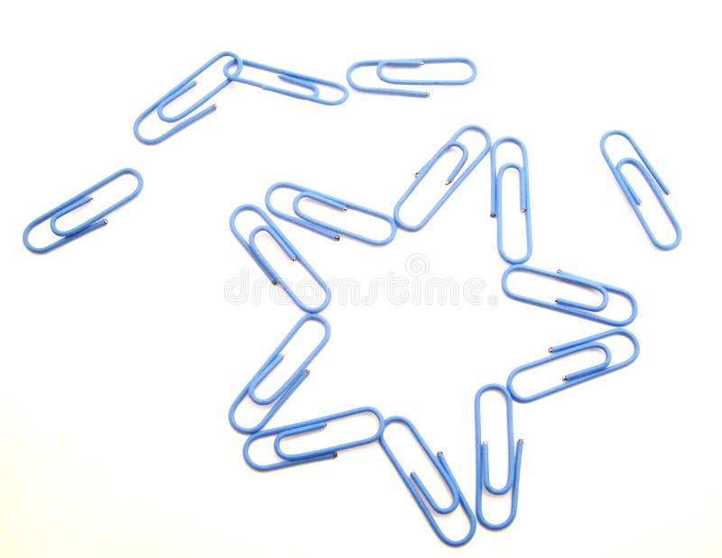 Paperclips and Paperclip Star Stock Photo - Image of white, colour: 4846404